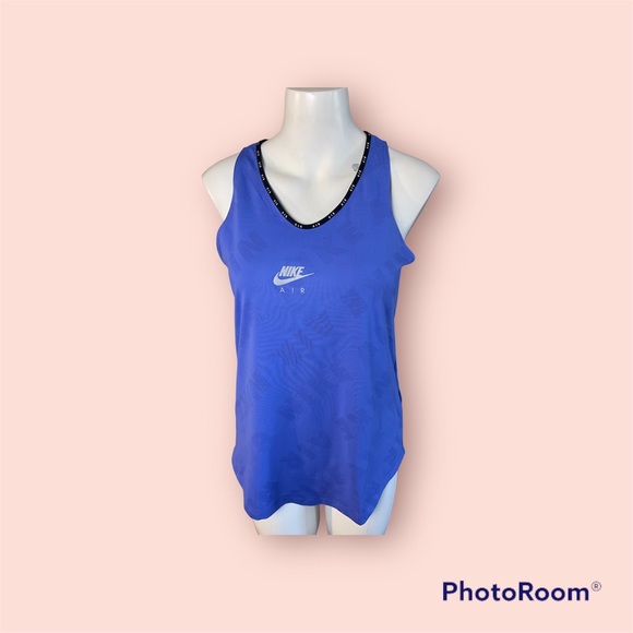 Nike | Tops | Nike Dri Fit Logo Open Back Periwinkle Tank Top Medium ...